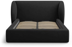 Čalouněná postel milany s úložným prostorem 180 x 200 cm černá MUZZA