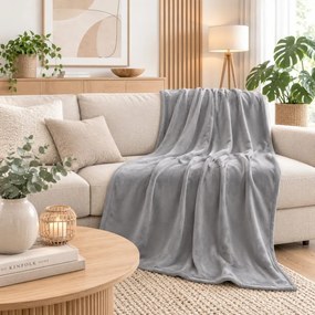 Bellatex Přikrývka Korall micro jednolůžko Šedá 150x200 cm
