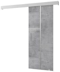 Posuvné dveře 90 cm Sharlene VIII (beton + bílá matná + stříbrná). 1043923