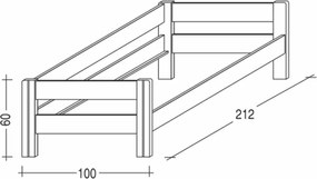 Postel Sendy 90 90/200 smrk přírodní