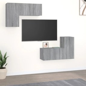 vidaXL 4dílný set TV skříněk kompozitní dřevo [3078688] Barva: Černá