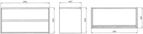 Cersanit - Crea závěsná skříňka pod umyvadlo 100cm, bílá, S924-021