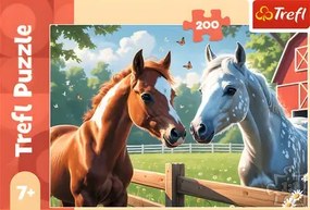 TREFL Puzzle Koně na mýtině / 200 dílků / od 7 let