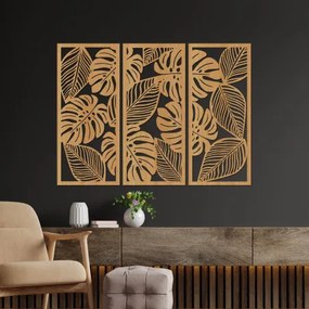 Třídílný obraz na zeď monstera | SENTOP HDF0523