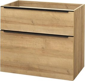 Mereo, Mereo Mailo, koupelnová skříňka 80 cm, dub Riviera, černé madlo, MER-CN521SBN