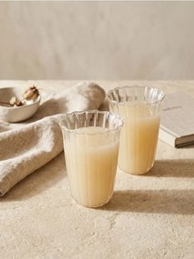 Sinsay - Sklenice s žebrováním a vlnitým okrajem 2 pack - clear