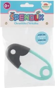 TEDDIES Chrastítko špendlík šedotyrkysové 12 cm / Chrastítko / 0m+