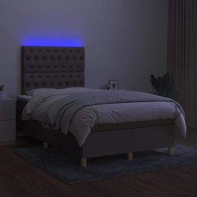 Box spring postel s matrací a LED taupe 120 x 200 cm textil 3135665