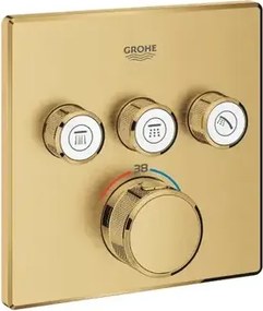 Grohe - Termostatická baterie pod omítku, 3 ventily, kartáčovaný Cool
