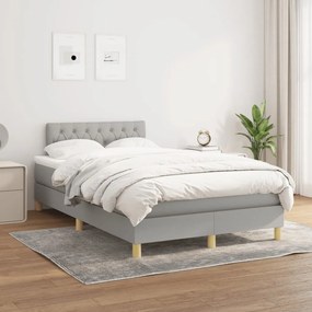 Box spring postel s matrací světle šedá 120x190 cm textil 3269793