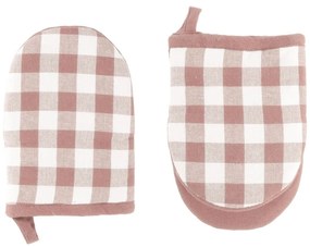 Bavlněné kuchyňské rukavice v sadě 2 ks Gingham – Tiseco Home Studio