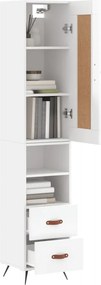 Skříň highboard bílá s vysokým leskem 34,5x34x180 cm kompozit 3200235