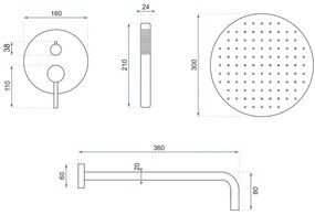 REA-P4100 - Sprchová sada s podomítkovou baterií LUNGO černá