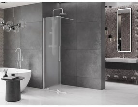 Mexen Velar, sprchová zástěna s posuvnými dveřmi Walk-in 100 x 200 cm, 8mm sklo námraza, chromová, 871-100-000-33-01