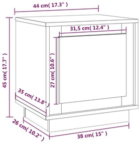 Noční stolek šedý sonoma 44 x 35 x 45 cm kompozitní dřevo - Default Title