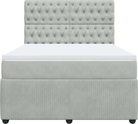 Box spring postel s matrací světle šedá 160x200 cm samet 3294688