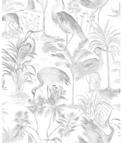 Vliesová tapeta šedá - ptáci, volavka MA947404 / Tapety na zeď Spirit of jungle (0,53 x 10,05 m) Marburg
