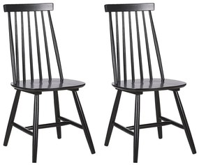 Sada 2 dřevěných jídelních židlí černé BURBANK Beliani