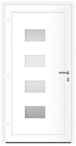 Vchodové dveře bílé 110 x 210 cm hliník a PVC,  3157067