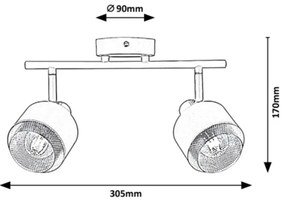 Rabalux - Bodové svítidlo 2xE14/40W/230V