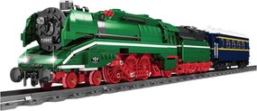 LEAN Toys Stavebnicové kostky – parní lokomotiva s dálkovým ovládáním RC, 2348 dílů