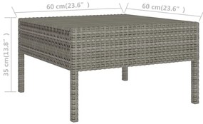 vidaXL Marketos 10dílná zahradní sedací souprava s poduškami polyratan šedá