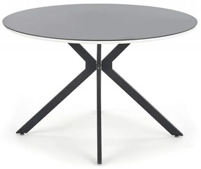 Jídelní kulatý stůl AVELAR –⁠120x76, kov/sklo, černý