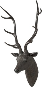 Černá veliká nástěnná hlava jelena Deer z polyresinu XL – 57*38*103 cm