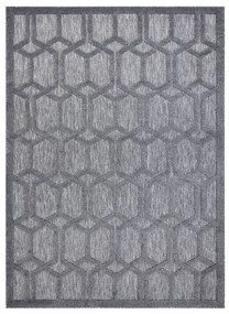 koberec SANTO SISAL 58385 šestiúhelník antracit velikost 200x290 cm | krásné koberce cz