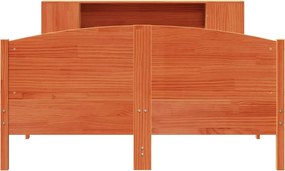 Postel s knihovnou bez matrace 135 x 190 cm masivní borovice 3323076