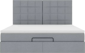 Osmanský rám postele s matrací světle šedá 160x200cm textil 3313168