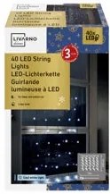 LIVARNO home Světelný řetěz. 40 LED (studený bílý)