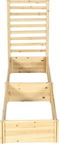 Outsunny Velký Dřevěný Zahradní Květináč s Trellis pro Popínavé Rostliny a 2 Vyvýšené Záhony pro Terasu a Balkon 230x60x110 cm Přírodní