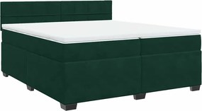 Box spring postel s matrací tmavě zelená 200x200 cm samet 3286405