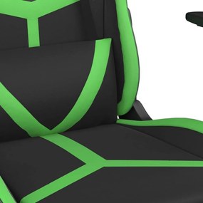 Petromila Masážní herní židle černá a zelená umělá kůže