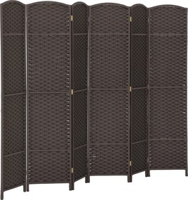HOMCOM 6-panelový skládací paravan 240x170 cm pro obývací pokoj, ložnici a kancelář, hnědý | Aosom