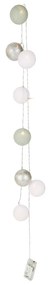 Ostaria Girlanda s 10 LED koulemi bílá mintová stříbrná