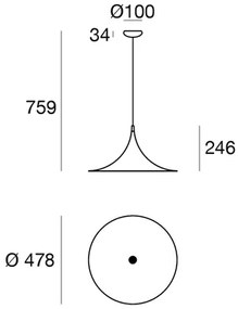 Linea LightCA025ADUEZZ Morgana, hnědé závěsné svítidlo se zlatým prvkem, 1x22W E27, průměr 47,8cm