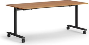 Mobilní stůl MATCH, 180x80 cm, černá podnož, třešeň