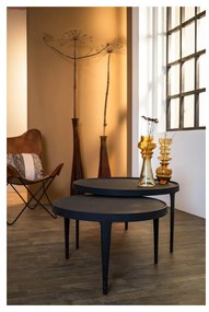 Černé kulaté konferenční stolky v sadě 2 ks ø 75 cm Tobias – Light &amp; Living