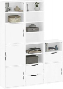 Boční skříňky 5 ks "ODDA" Bílá 40x24x79 cm Borovicový masiv 3365361