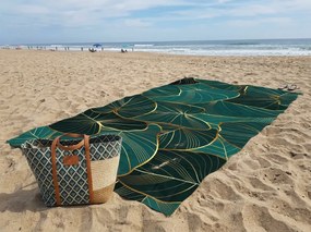 Rychleschnoucí XXL plážová osuška VERDARA zelená 150 x 210 cm, 100% mikrovlákno