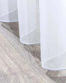 Záclona na řasící pásce Wave barva bílá látka poloprůhledná, pletený vzor