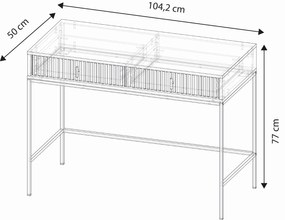 Toaletní stolek Maggiore 104 cm kašmír/černý/zlatý
