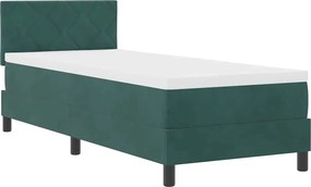 Postel s boxspringem s čelo Tmavě zelená 80 x 200 cm samet 3339203