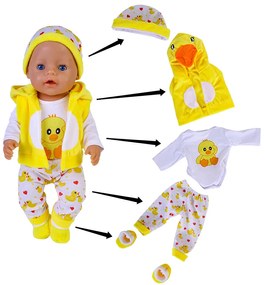 Oblečky pro panenky Baby Born a American girl (43-45) cm, mix druhů Barva: Žlutá