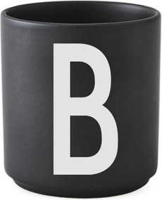 Hrnek AJ písmeno B porcelánový černý