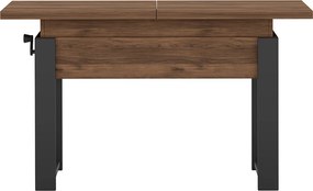 Rozkládací polohovací konferenční stolek HOGO 3v1 | 120-157x62,5-74,5x67 cm | síla horní desky 32 mm | ořech/černé nohy