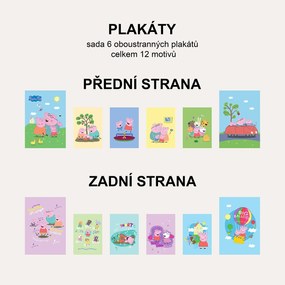 Sada oboustranných plakátů Prasátko Peppa | 2 x A3, 4 x A4 | DP6351385