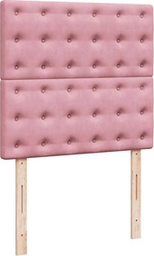 Box spring postel s matrací růžová 80 x 200 cm samet 3292207